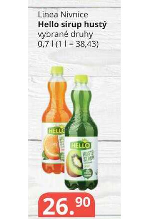 ARCHIV | Hello sirup hustý vybrané druhy 0,7l v akci platné do: 24.5. ...