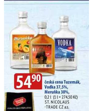 ARCHIV | česká cena Tuzemák, Vodka 37,5%, Meruňka 30%, 0,2 l v akci ...