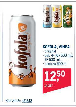 Kofola KOFOLA / VINEA original plech 500 ml v akci | AkcniCeny.cz