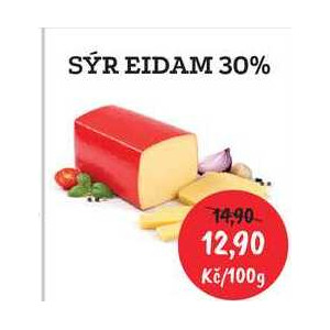 SÝR EIDAM 30% 100g v akci | AkcniCeny.cz
