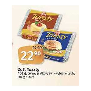 ARCHIV | Zott Toasty 150 g, tavený plátkový sýr - vybrané druhy v akci ...