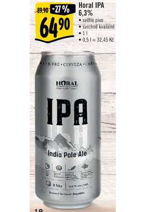 ARCHIV | Horal IPA 6,3% světlé pivo svrchně kvašené, 1 l v akci platné ...