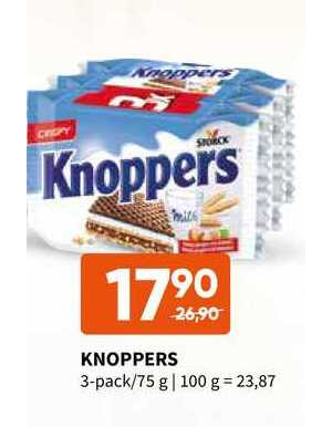 Knoppers 3-pack/75 g v akci | AkcniCeny.cz
