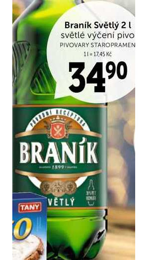 ARCHIV | Braník pivo ležák světlý 2,0l v akci platné do: 7.12.2021 ...
