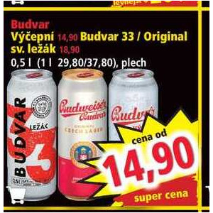 ARCHIV | Budvar Výčepní / Budvar 33 / Original sv. ležák 0,5l v akci ...