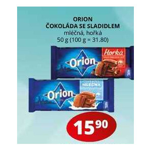 ARCHIV | ORION ČOKOLÁDA SE SLADIDLEM mléčná, hořká 50 g v akci platné ...