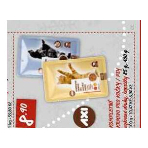 ARCHIV | Axi kompletní krmivo pro kočky a psy, vybrané druhy 85g, 100g v akci platné do: 1.2. ...