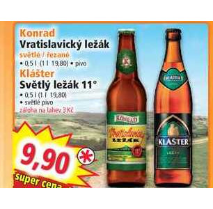 ARCHIV | Konrad Vratislavický ležák svetlé rezané • 0,5 l, pivo Klášter ...