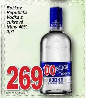 ARCHIV | Božkov Republica Vodka z cukrové třtiny 40% 0,7l v akci platné ...