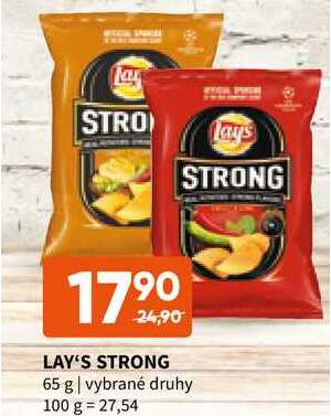 Lay's Strong 65g, vybrané druhy v akci | AkcniCeny.cz