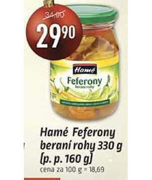 Hamé Feferony beraní rohy 330 g v akci | AkcniCeny.cz