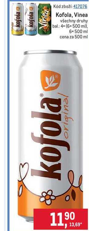 ARCHIV | Kofola, Vinea všechny druhy 500ml v akci platné do: 31.8.2021 ...