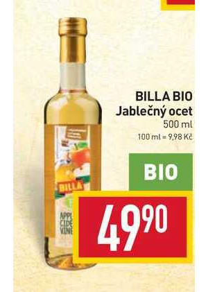 BILLA BIO Jablečný ocet 500 ml v akci | AkcniCeny.cz