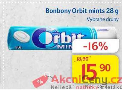 Orbit mints Bonbony 28 g v akci | AkcniCeny.cz