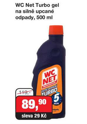 ARCHIV | WC Net Turbo gel na ucpané odpady 500 ml v akci platné do: 29. ...