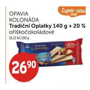 Opavia Kolonáda Tradiční oplatky 140g,+20% vybrané druhy v akci ...