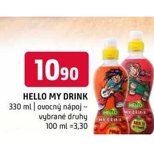 Hello my drink 330 ml ovocný nápoj vybrané druhy v akci | AkcniCeny.cz