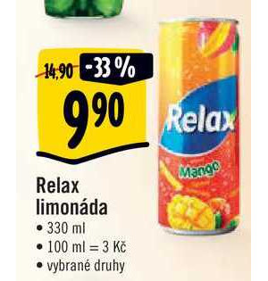 ARCHIV | Relax limonáda, 330 ml v akci platné do: 8.6.2021 | AkcniCeny.cz