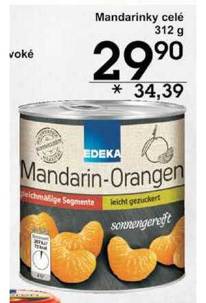 ARCHIV | Mandarinky celé, 312 g v akci platné do: 16.8.2021 | AkcniCeny.cz