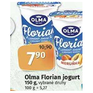 Olma Florian jogurt 150 g, vybrané druhy v akci | AkcniCeny.cz