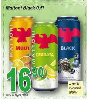 Mattoni Black plech 0,5l v akci | AkcniCeny.cz