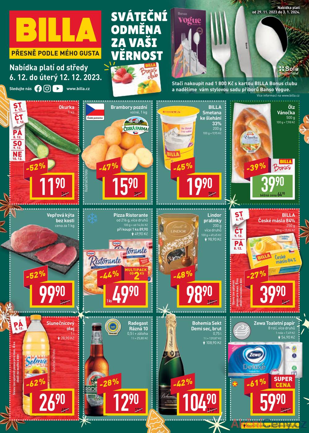 Leták Billa malý leták od 6.12. do 12.12.2023 - 1.strana | AkcniCeny.cz