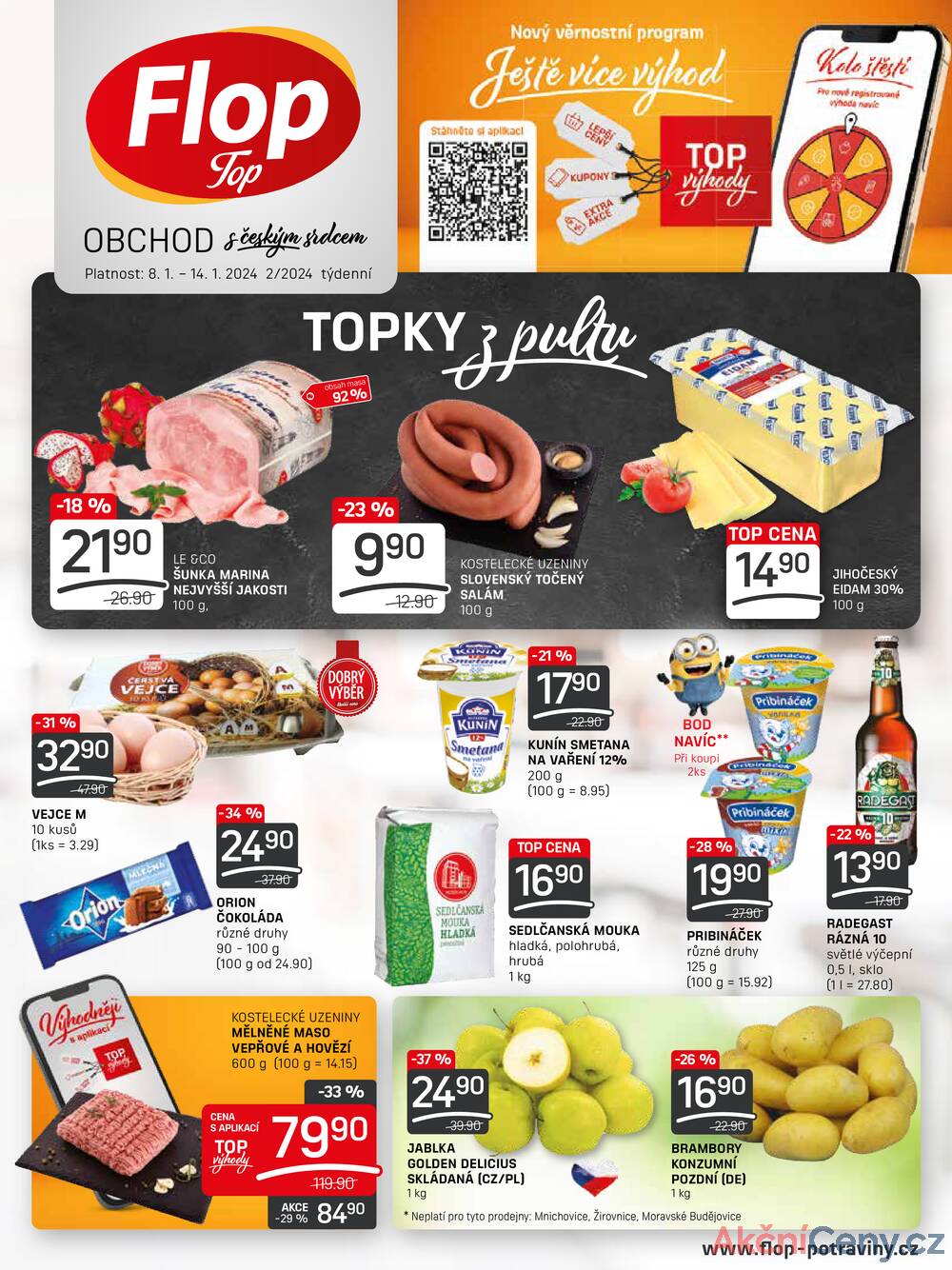 Leták FLOP TOP od 8.1. do 14.1.2024 - 1.strana | AkcniCeny.cz