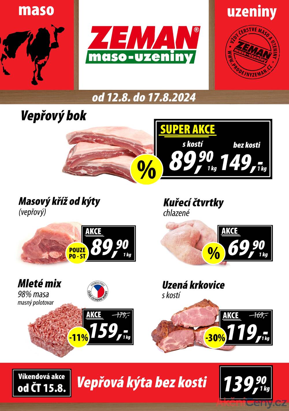 Leták ZEMAN maso-uzeniny akční leták pro vybrané prodejny první skupiny ...