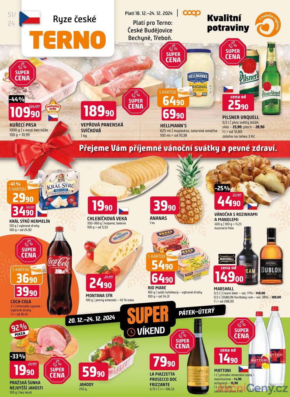 Leták Terno České Budějovice, Třeboň, Bechyně od 18.12. do 24.12.2024 ...