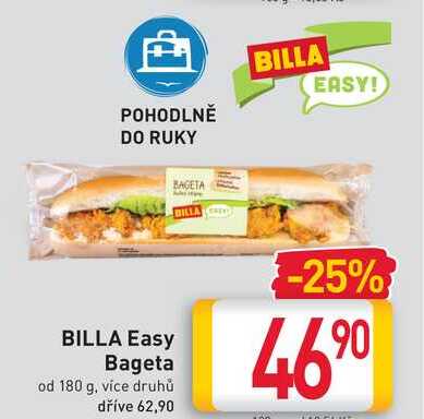 BILLA Easy Bageta od 180 g. více druhů v akci | AkcniCeny.cz