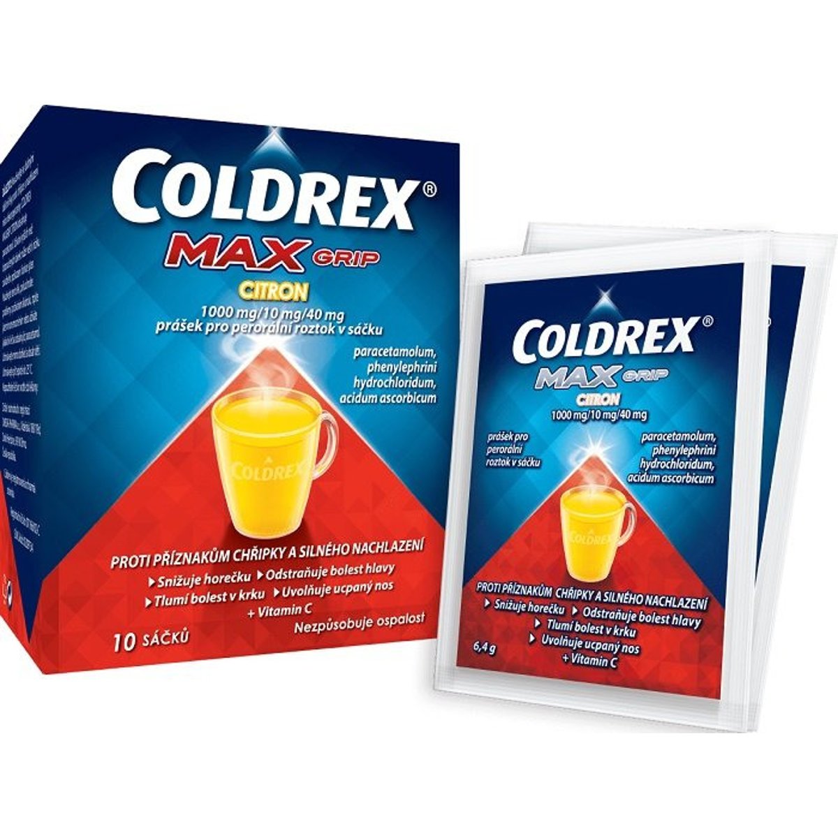 COLDREX MAXGRIP CITRON 1000MG/10MG/40MG POR PLV SOL SCC 10 v akci ...