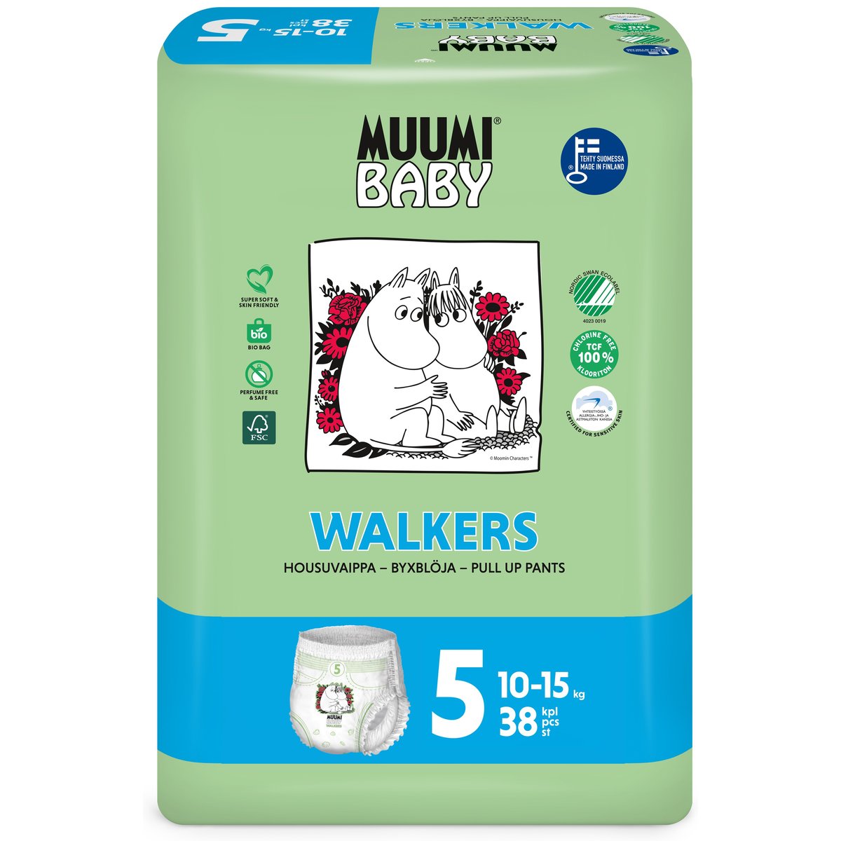 Muumi Baby EKO Plenkové kalhotky walkers maxi+ 5 (10–15 kg) v akci ...