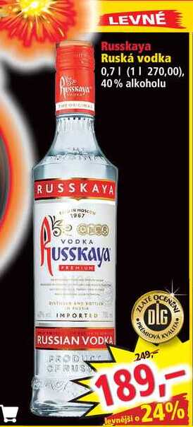 Russkaya Ruská vodka 0,7 l v akci | AkcniCeny.cz