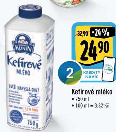 ARCHIV | Kefírové mléko, 750 ml v akci platné do: 11.1.2022 | AkcniCeny.cz