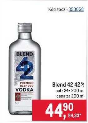 ARCHIV | Blend 42 42% Vodka 200 ml v akci platné do: 18.1.2022 ...