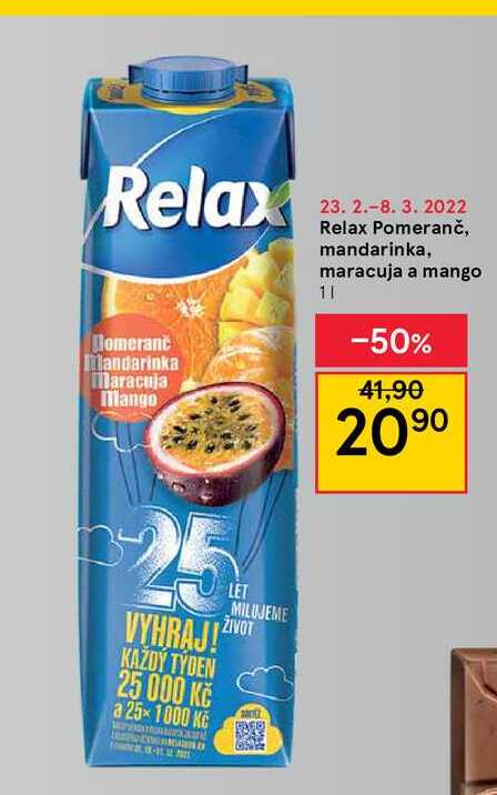 ARCHIV | Relax Pomeranč, mandarinka, maracuja a mango 1 l v akci platné ...
