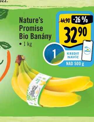 Nature's Promise Bio Banány 1 kg v akci | AkcniCeny.cz