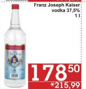 Franz Joseph Kaiser vodka 37,5%, 1 l v akci | AkcniCeny.cz