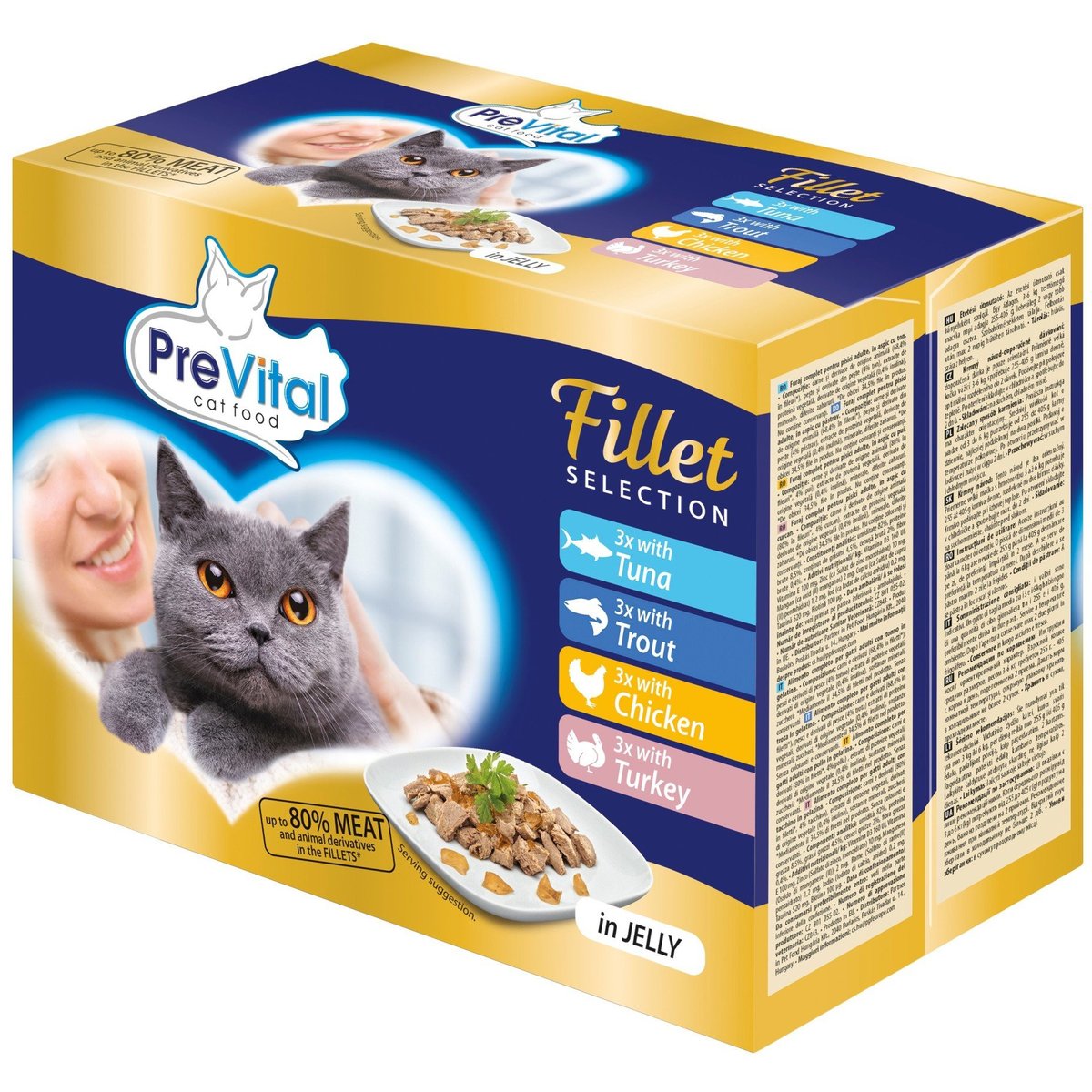 Prevital Naturel kapsičky pro kočky 4 příchutě v želé 12×85 g v akci ...