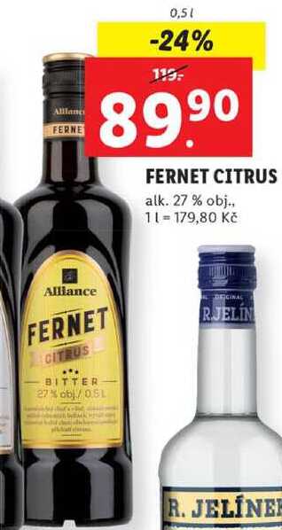 FERNET CITRUS alk. 27 % obj., 0,5 l v akci | AkcniCeny.cz