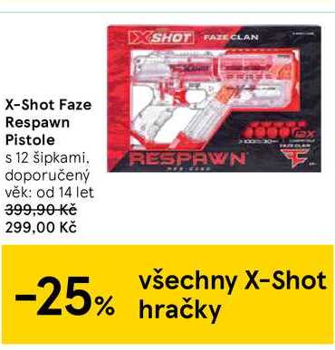 ARCHIV | X-Shot Faze Respawn Pistole v akci platné do: 29.3.2022 ...