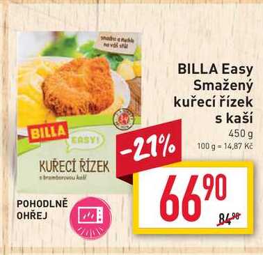 ARCHIV | BILLA Easy Smažený kuřecí řízek s kaši 450 g v akci platné do ...