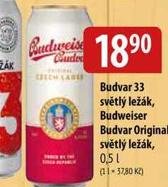 Budweiser Budvar Original světlý ležák - Soudek v akci | AkcniCeny.cz