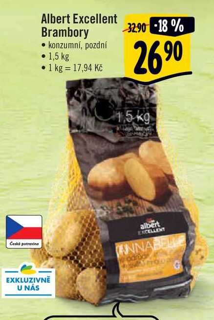 Albert Excellent Brambory 1,5 kg v akci | AkcniCeny.cz