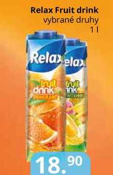 Relax Fruit drink vybrané druhy 1l v akci | AkcniCeny.cz