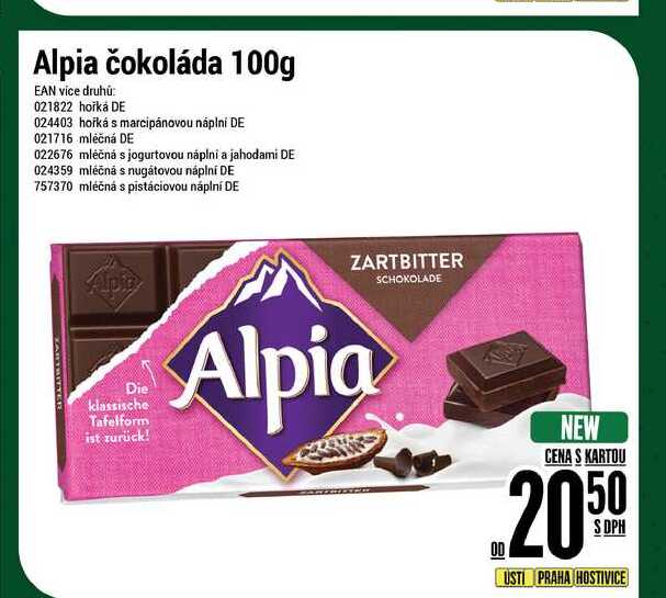 Alpia čokoláda 100g v akci | AkcniCeny.cz
