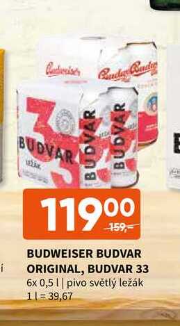 ARCHIV | BUDWEISER BUDVAR ORIGINAL, BUDVAR 33 6x 0,5 l v akci platné do ...