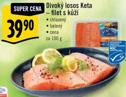 Losos filet s kůží chlazený v akci | AkcniCeny.cz