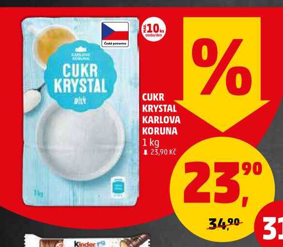 CUKR KRYSTAL KARLOVA KORUNA, 1 kg v akci | AkcniCeny.cz