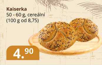 ARCHIV | CEREÁLNÍ KAISERKA XXL pšeničné pečivo, 90 g v akci platné do ...